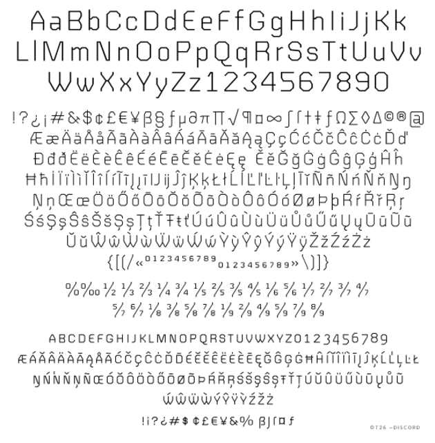 T.26 Digital Type Foundry | Fonts : Discord Complete