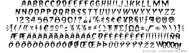 T.26 Digital Type Foundry | Fonts : Carry On Screaming