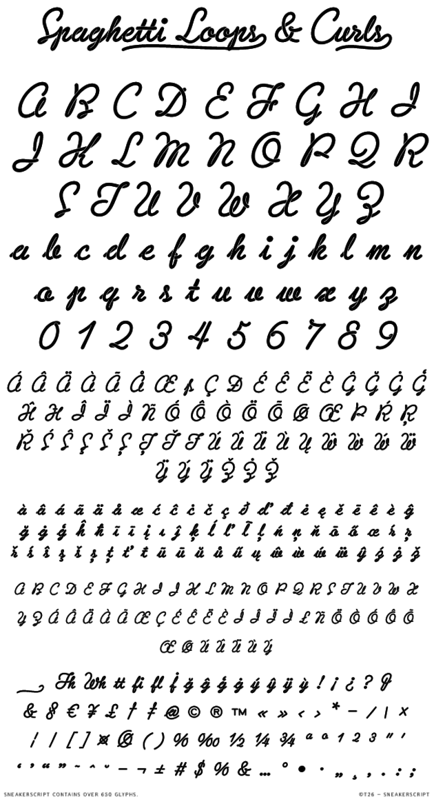 T.26 Digital Type Foundry | Fonts : Sneaker Script