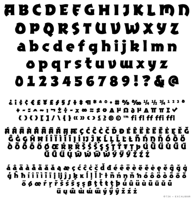 T.26 Digital Type Foundry | Fonts : Excalibur Sword