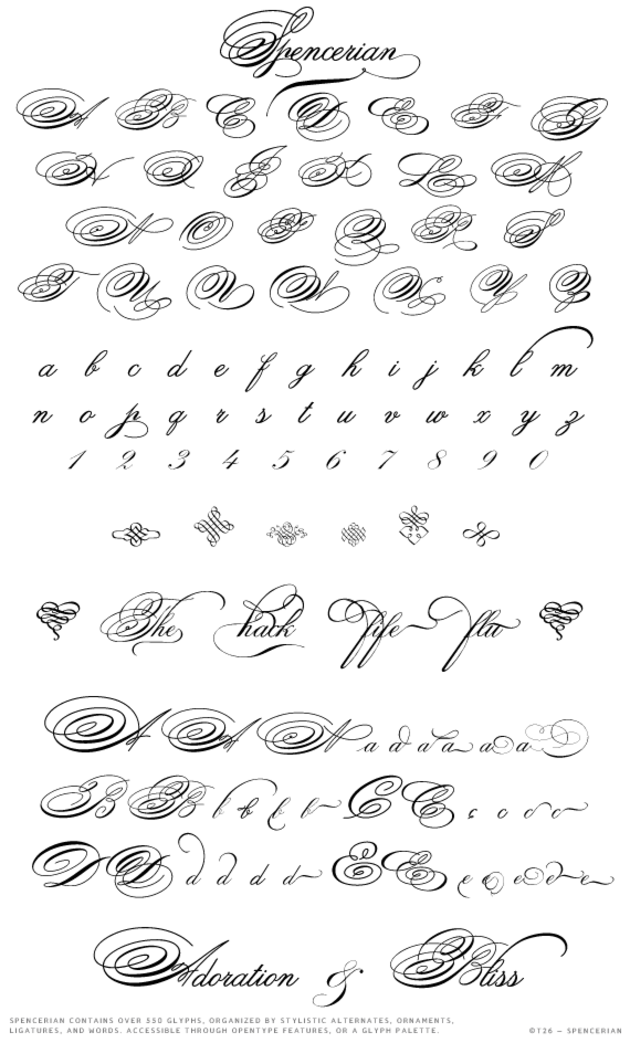 T.26 Digital Type Foundry | Fonts : Spencerian Palmer Penmanship